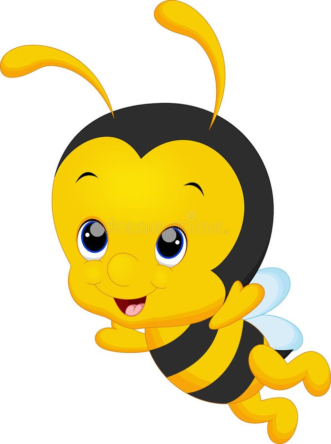 Cute little bee cartoon stock illustration. Illustration of happy ...