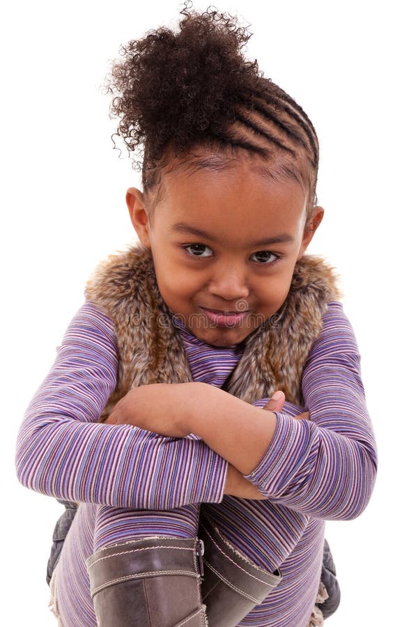 Cute Little Black Girl Angry Stock Image - Image of emotion, afro: 18736171