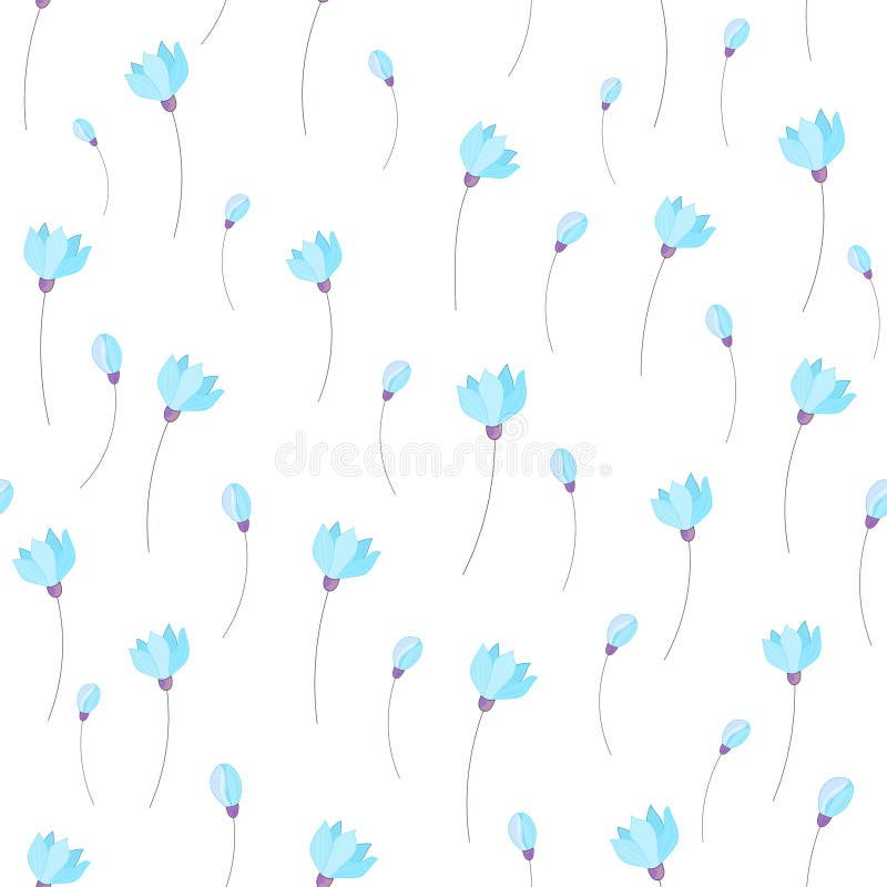 Cute Little Blue Flowers Seamless Pattern Background. Stock ...