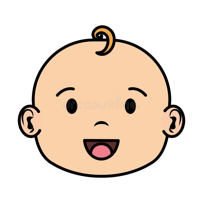 Cute and Little Boy Baby Head Character Stock Vector - Illustration of ...