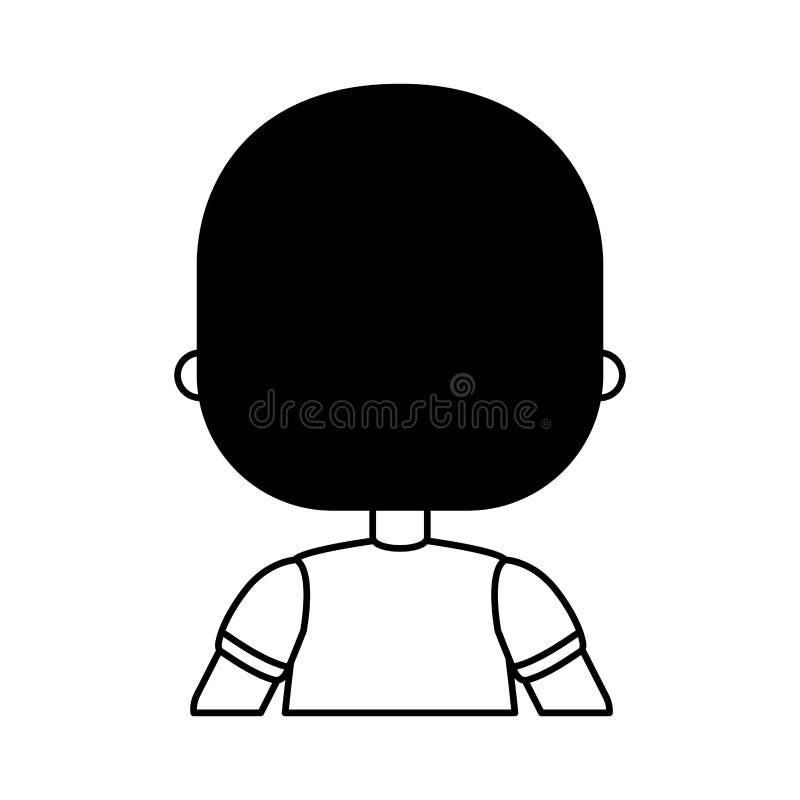 Girl Character Standing with Backpack Back View Vector Illustration ...