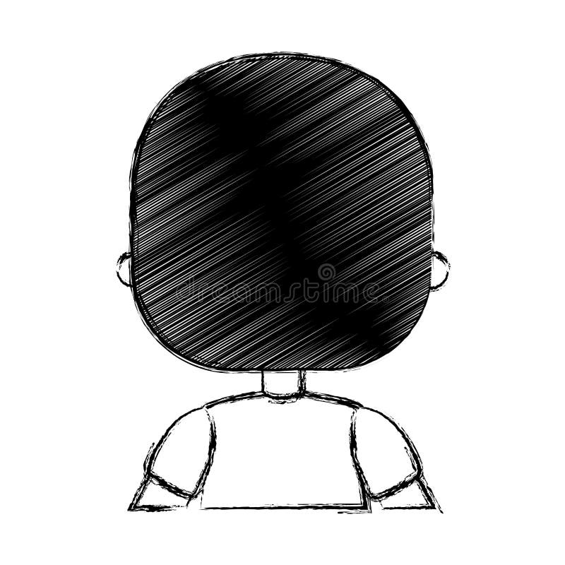 Cute Little Boy with Back Character Stock Vector - Illustration of male ...
