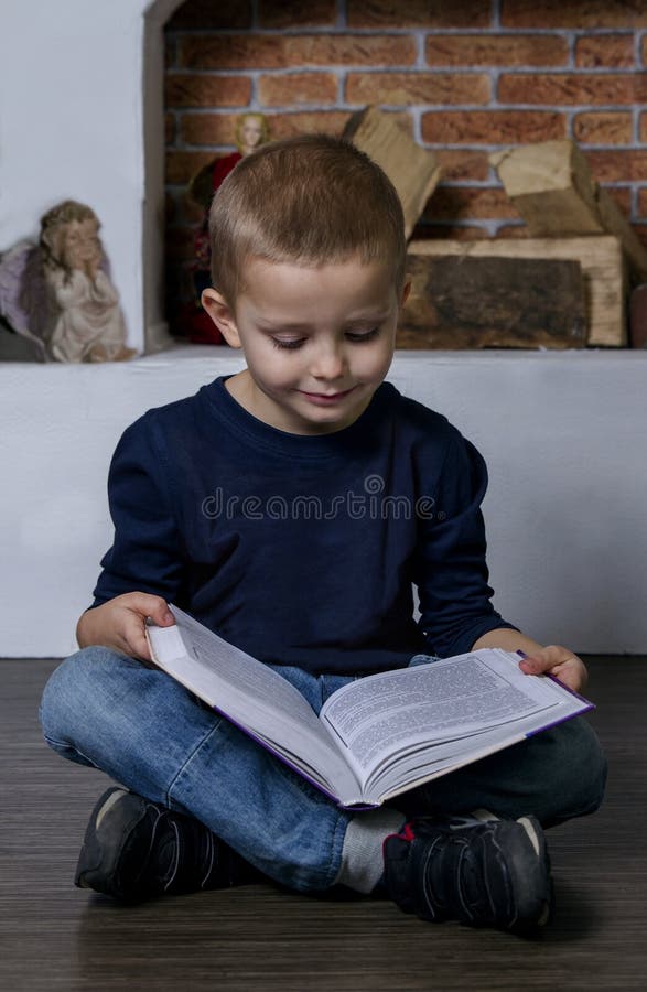 Cute Little Boy with a Book. Stock Photo - Image of expression ...