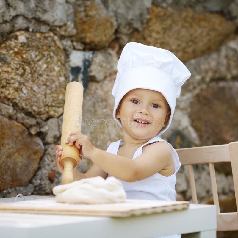 Cute Little Boy with Chef Hat Stock Photo - Image of cooks, apron: 35124984