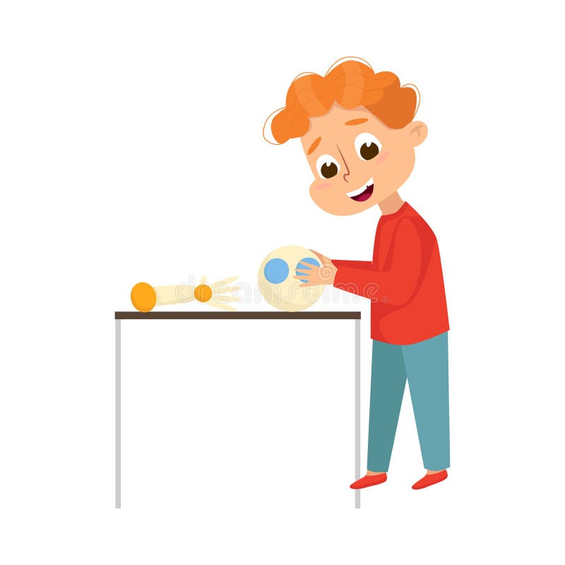 Cute Little Boy Creating and Programming Smart Robot, Kids Educational ...