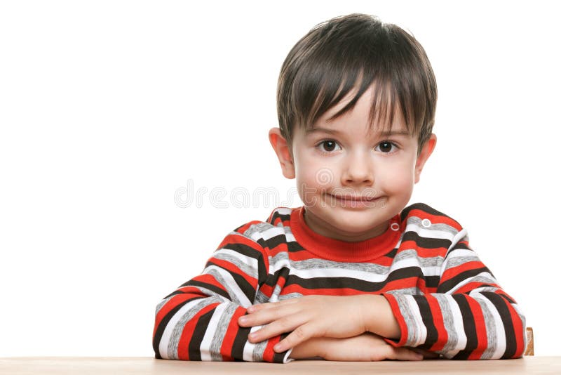 Cute Little Boy at the Desk Stock Photo - Image of people, class: 34748820