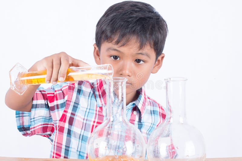 Cute Little Boy Doing Science Experiment, Science Education Stock Photo ...