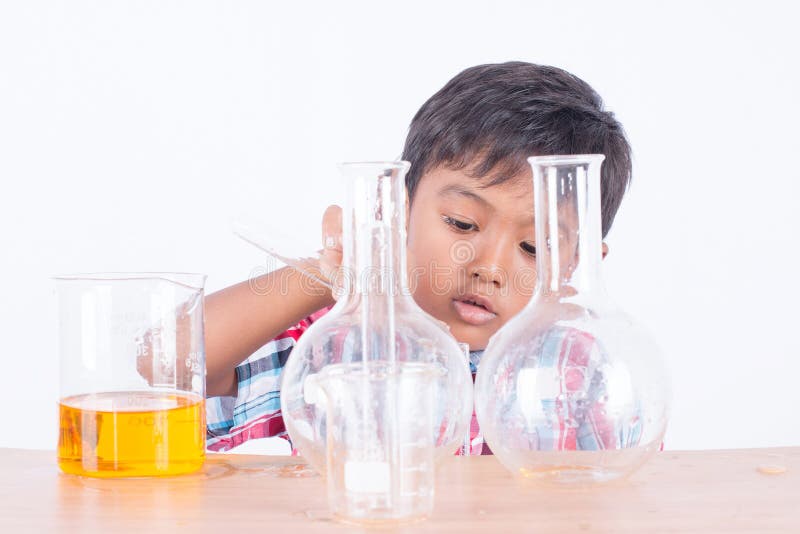 Cute Little Boy Doing Science Experiment, Science Education Stock Photo ...