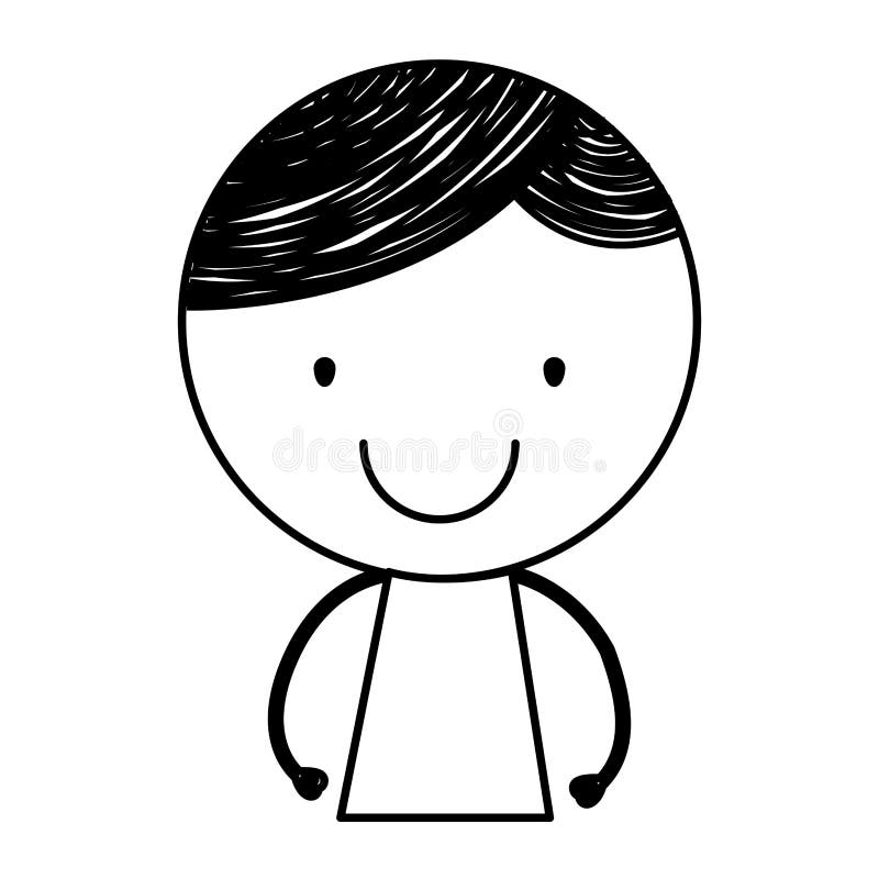 Cute Little Boy Drawing Character Stock Vector - Illustration of drawn ...