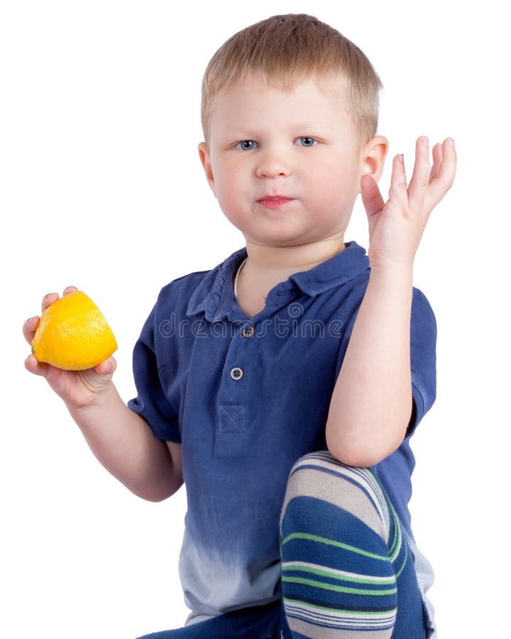 178 Cute Little Boy Eating Lemon Stock Photos - Free & Royalty-Free ...