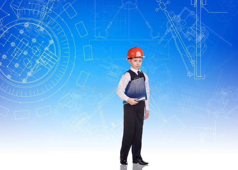 Cute little boy engineer stock photo. Image of emotion - 63533844