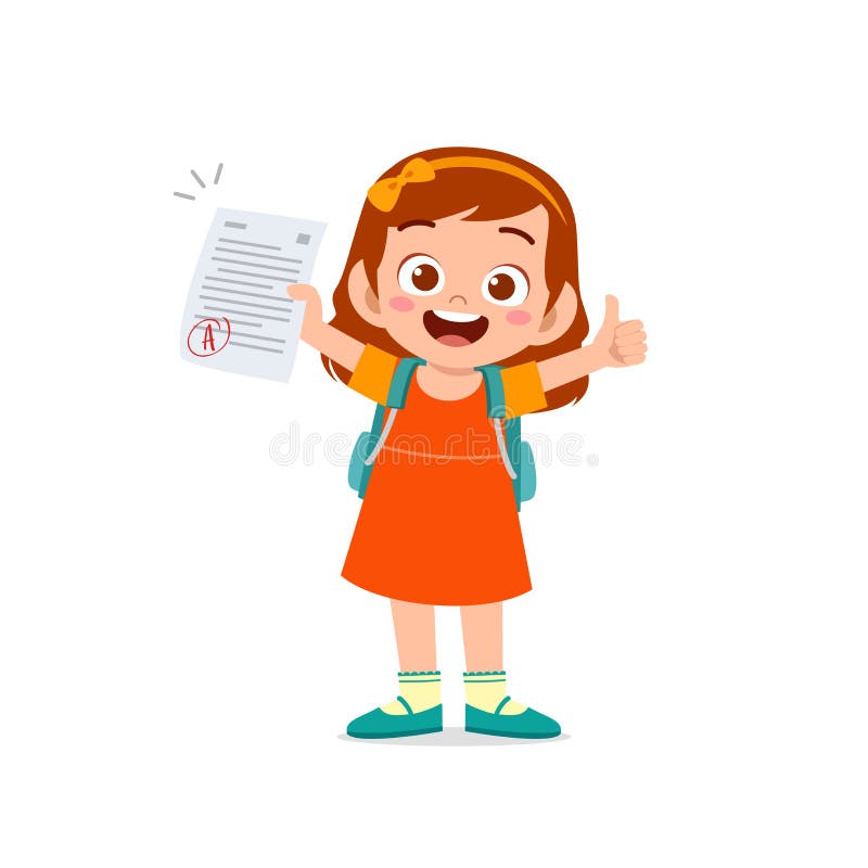 Cartoon Kid Exam Result Happy Stock Illustrations – 128 Cartoon Kid ...