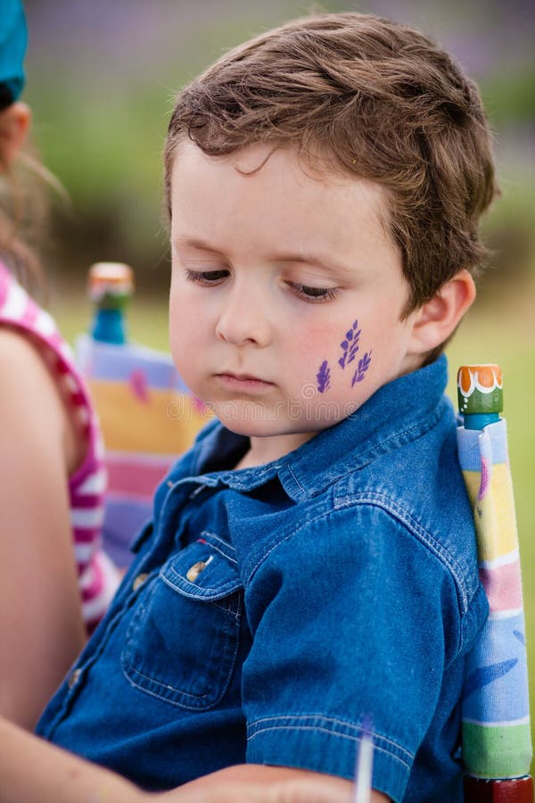 Drawing on the face stock photo. Image of little, sunny - 29946066