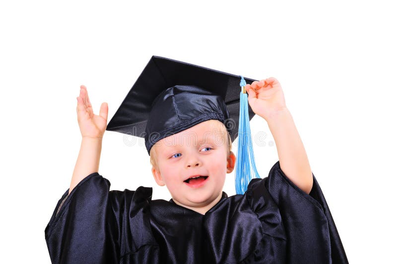 Cute Little Boy in Graduation Dress Stock Image - Image of blonde ...