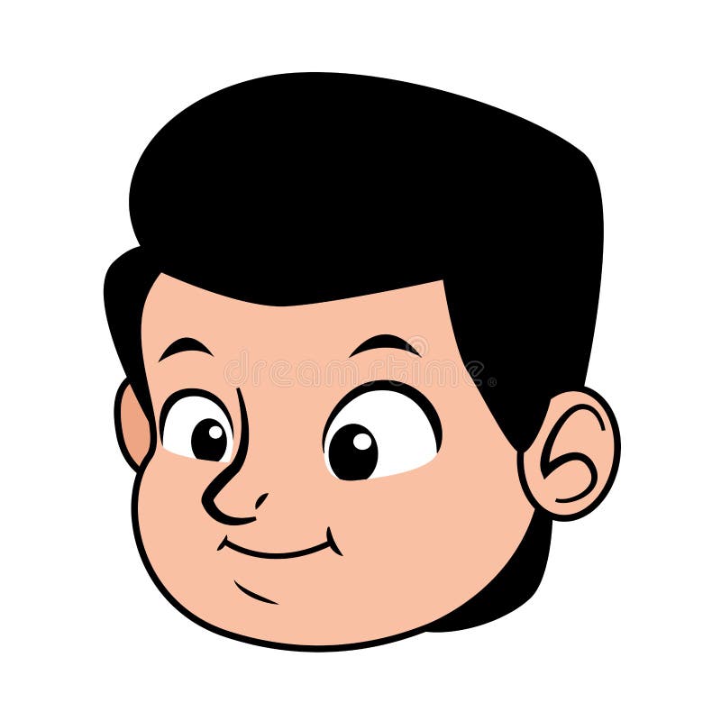 Cute Little Boy Head Character Stock Vector - Illustration of school ...