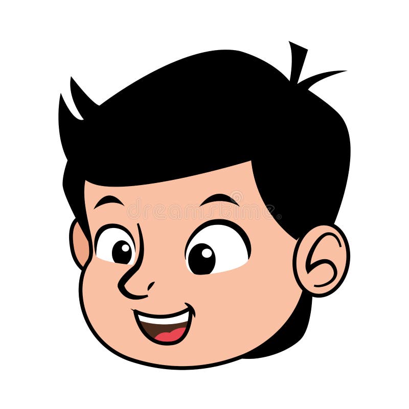 Cute Little Boy Head Character Stock Vector - Illustration of portrait ...