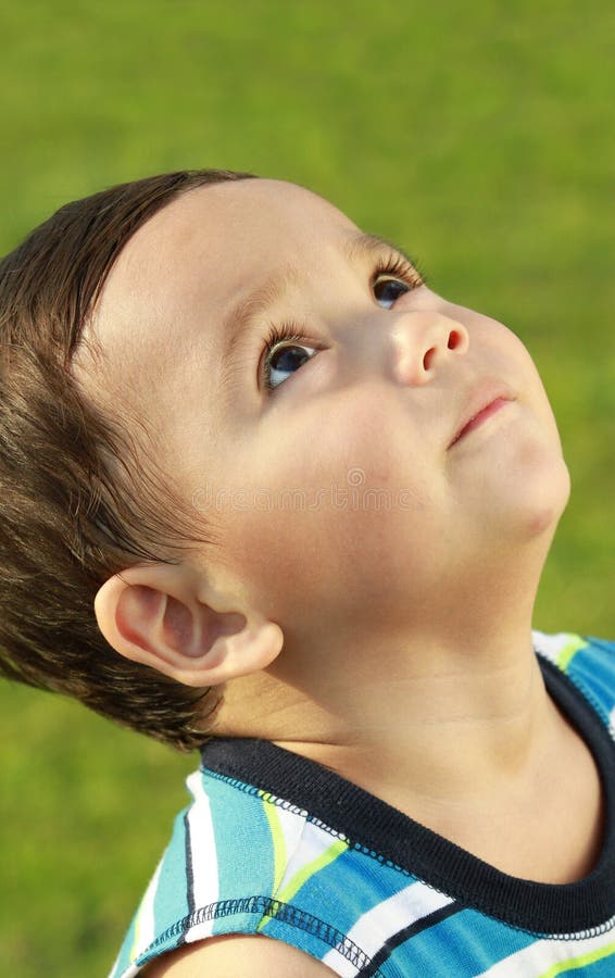 Cute Little Boy Hoping for Something Stock Photo - Image of soft, face ...