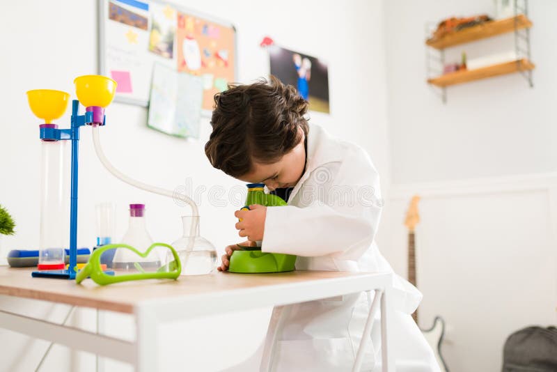 Happy Child Playing and Learning Stock Photo - Image of laboratory ...