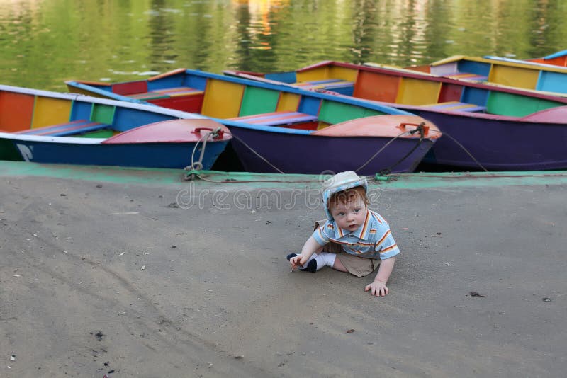 Little boy creeping stock photo. Image of childhood, clothes - 19931882