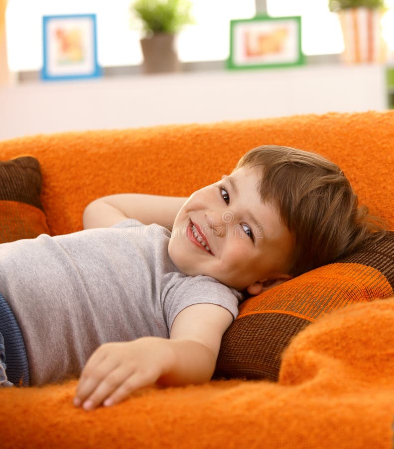Young Boy Watching Television at Home Stock Photo - Image of camera ...