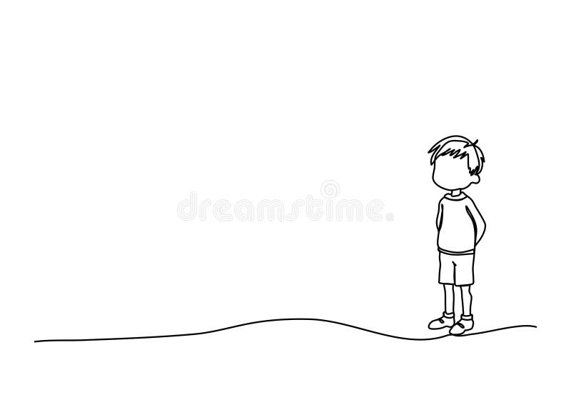 One Single Line Drawing Boy Stock Illustrations – 2,722 One Single Line ...