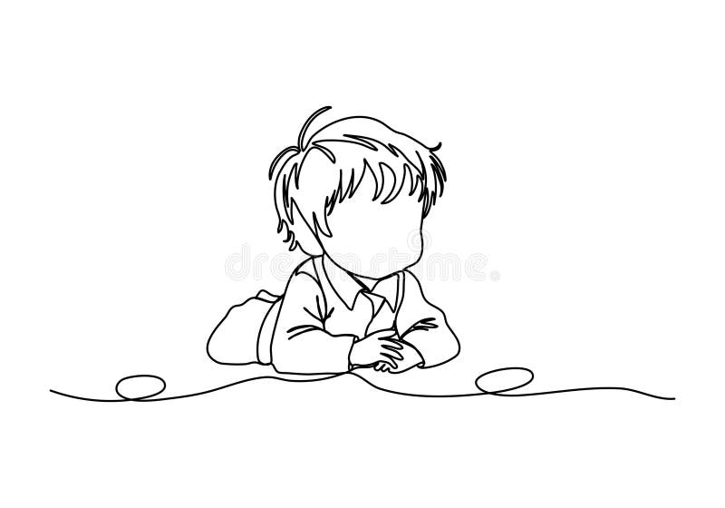One Single Line Drawing Boy Stock Illustrations – 2,722 One Single Line ...
