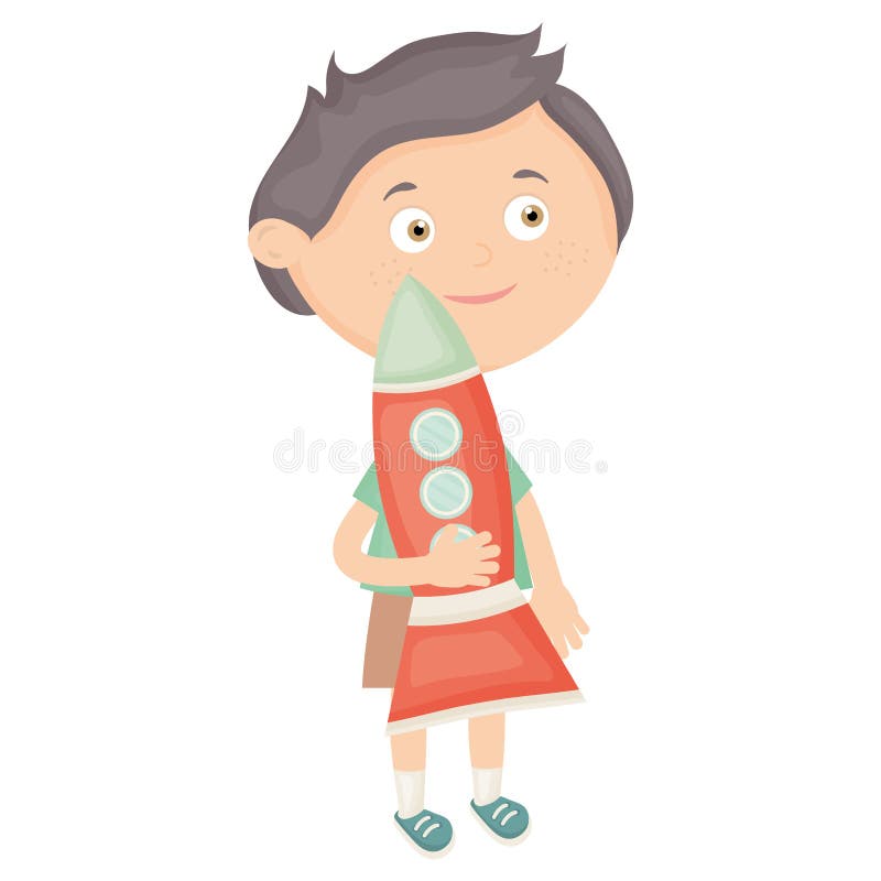 A Boy is Playing with Rocket Circus for with the Great Costume Stock ...