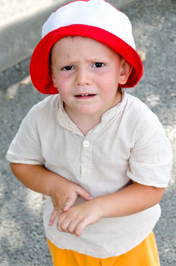 Cute Little Boy with a Puzzled Stock Image - Image of person ...