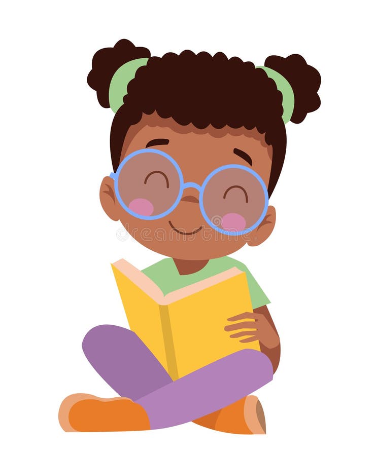 Cute Little Boy Reading Book Illustration Stock Illustration ...