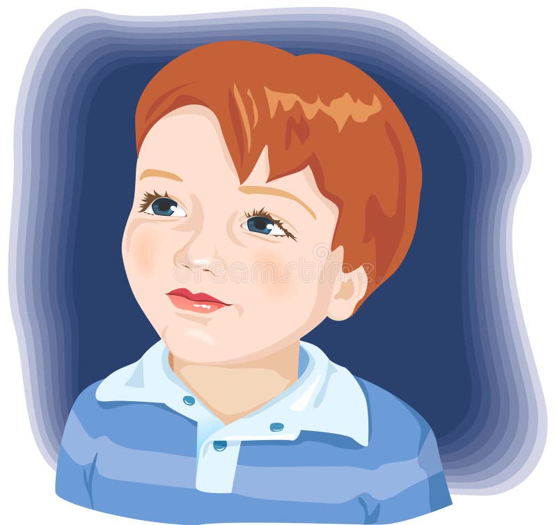 Cute Little Boy S Portrait. Vector Illustration Stock Vector ...
