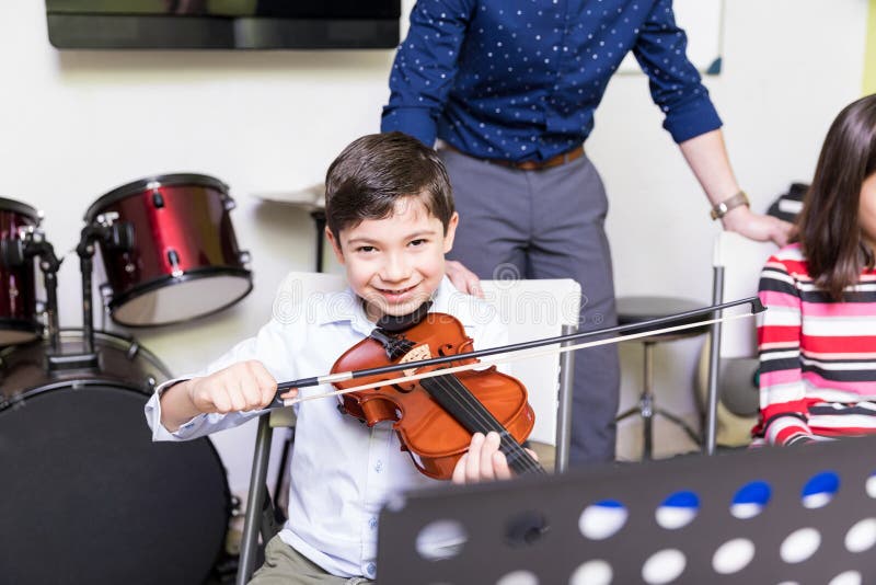 Student Developing His Hobby of Playing Violin Stock Image - Image of ...