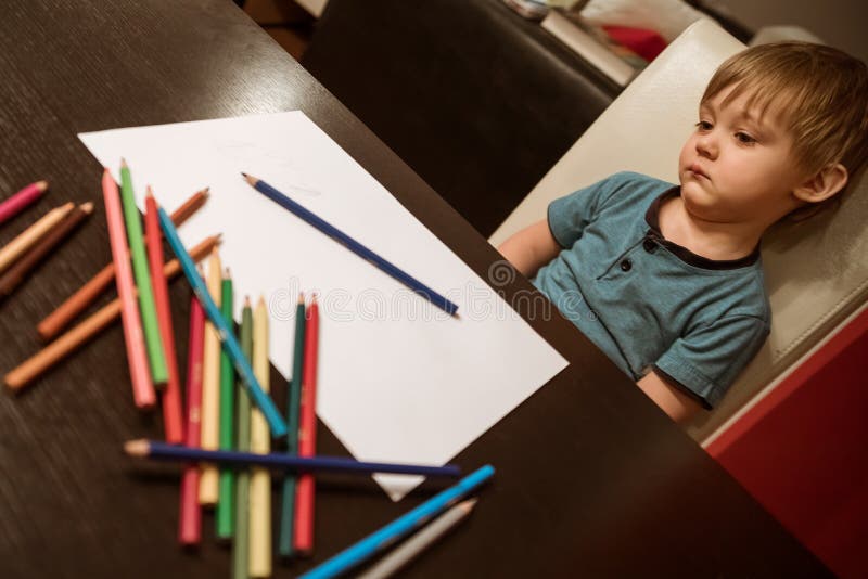 Cute Little Boy stock image. Image of pencil, close, cute - 85599711