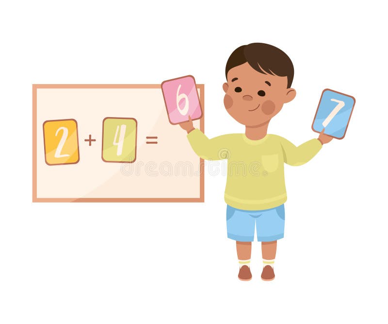 Cute Little Boy Solving Math Examples. Preschool Kid Studying at ... Cute Little Boy Solving Math Examples. Preschool Kid Studying at ...