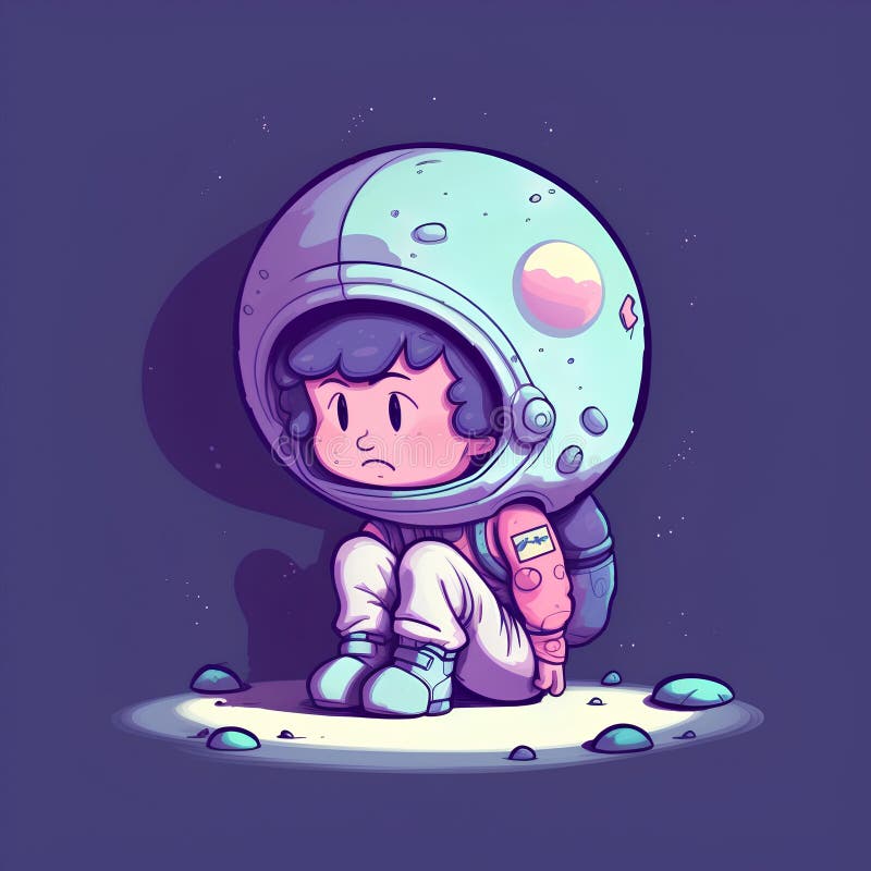 Cute Little Boy in Space Suit. Vector Cartoon Character Illustration ...