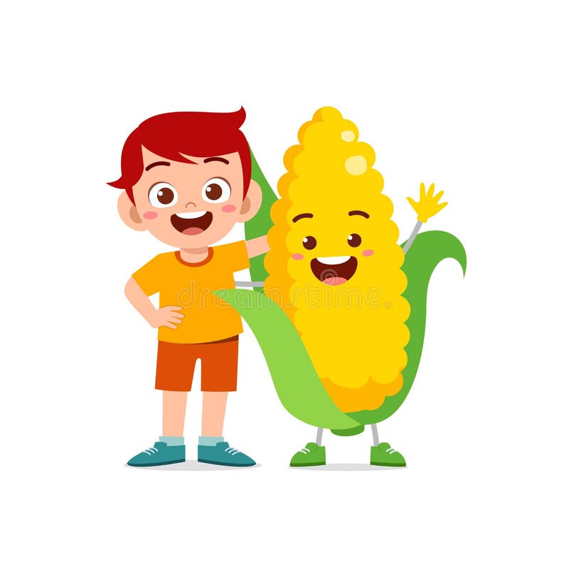 Corn Character Presenting Something Stock Vector - Illustration of ...