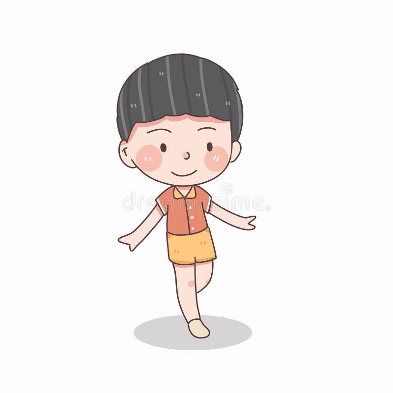 Cute Little Boy Walking, Vector and Illustration Stock Illustration ...