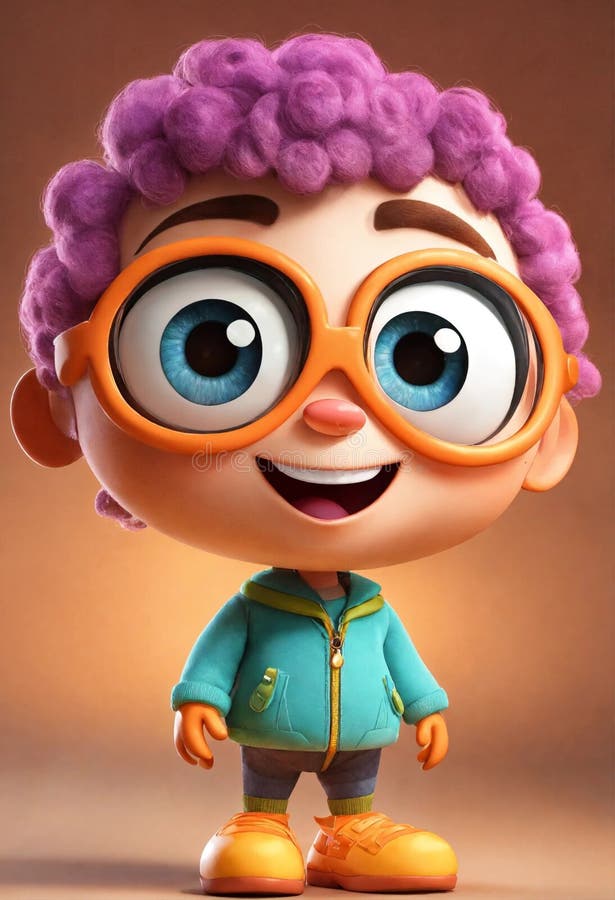 Cute Little Boy Wearing Big Specs in Standing Position Generative AI ...