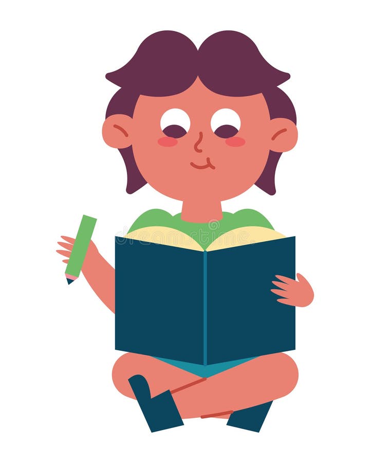 Cute Little Boy Writing Book Stock Illustrations – 547 Cute Little Boy ...