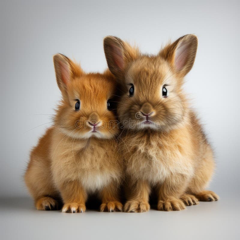 Cute Little Bunnies. Generative AI Stock Illustration - Illustration of ...
