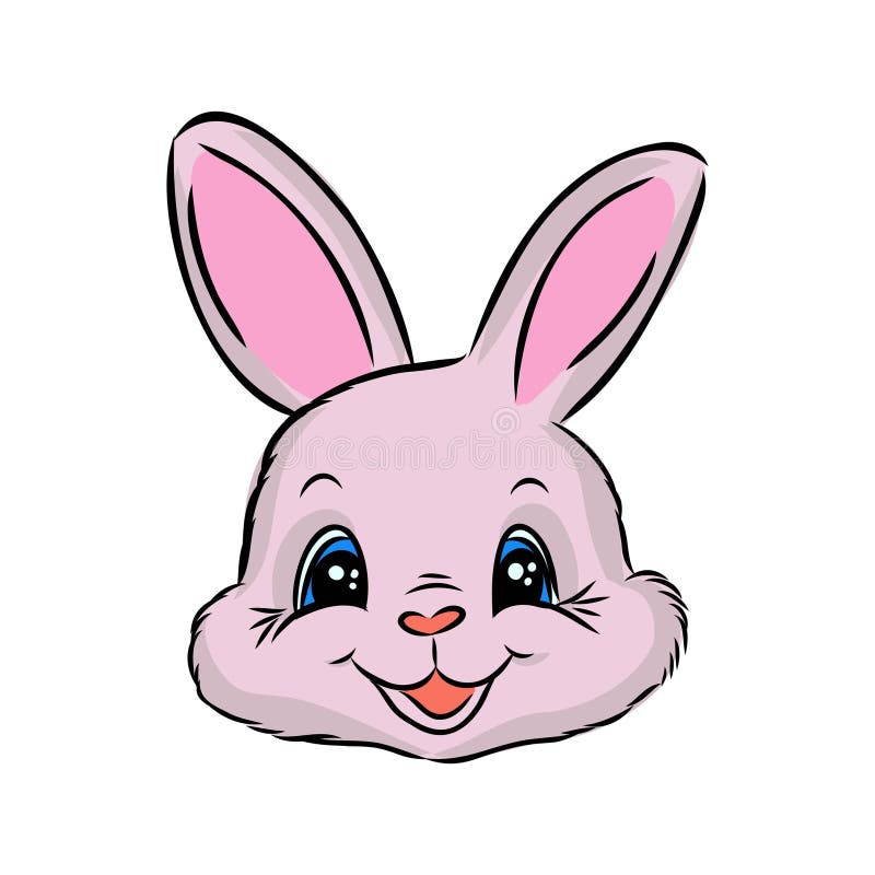 Cute Little Bunny Isolated on White Background Stock Vector ...