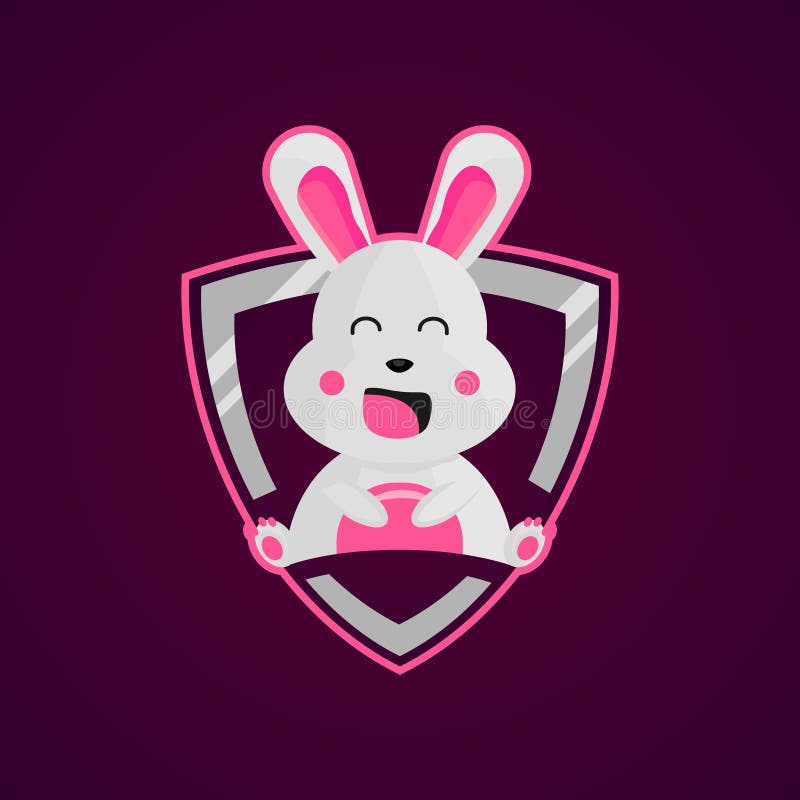 Cute Little Bunny Mascot Game E Sport Design Template Stock Vector ...