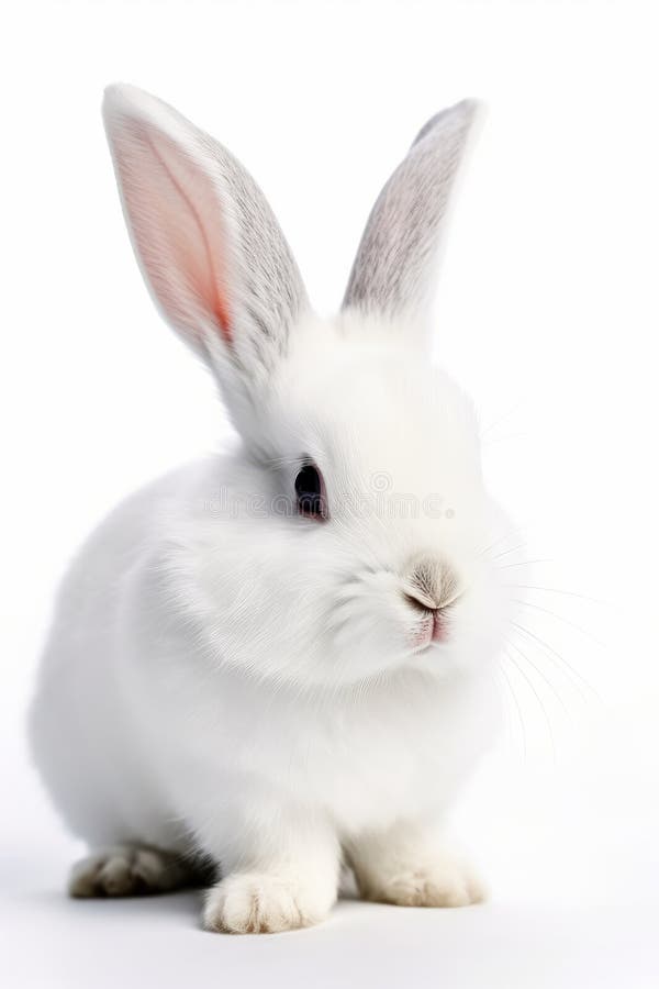 A White Lop Bunny in Colorful Bathtub on White Background Generative AI ...