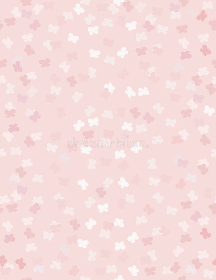 Cute Little Butterflies Vector Pattern. Delicate Pink Design. White ...