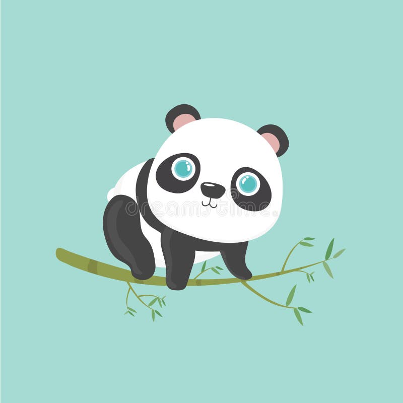 Cute little cartoon panda. stock vector. Illustration of isolated ...