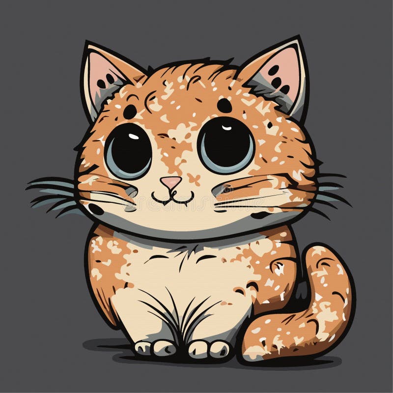 Cute Little Cat Kitten Alone Cartoon Animal Stock Vector - Illustration ...