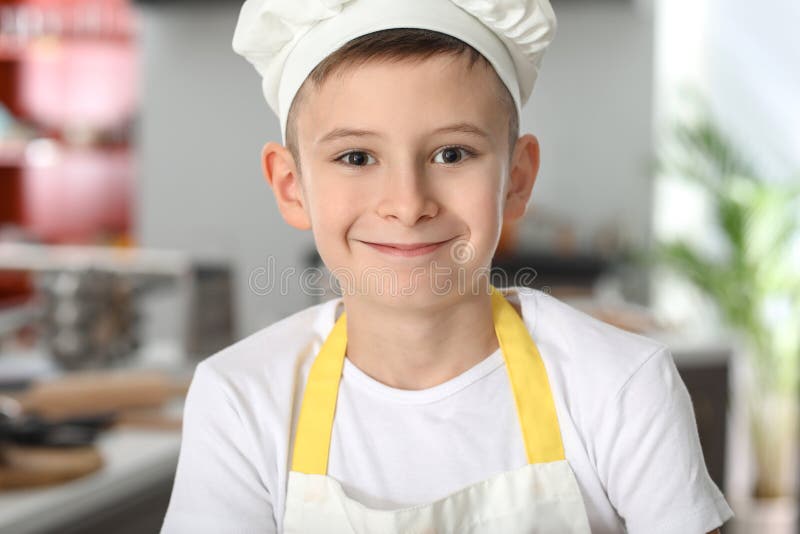 Cute Little Chef in Kitchen Stock Image - Image of dish, chef: 151370393