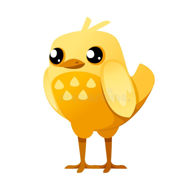 Cute Little Chick Standing Cartoon Character Design Flat Vector ...