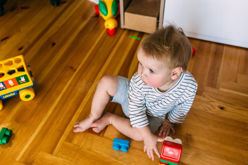 Cute Little Child is Playing at Home Stock Photo - Image of lifestyle ...