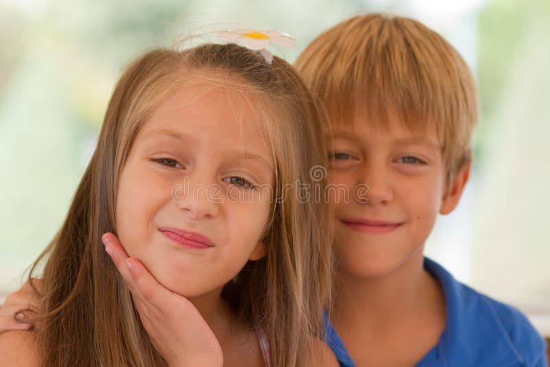 Cute Little Children Friends Stock Image - Image of portrait, pretty ...