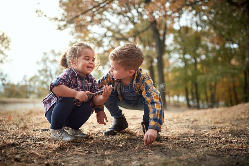 Little Children Playing Outdoor Stock Photo - Image of beautiful ...
